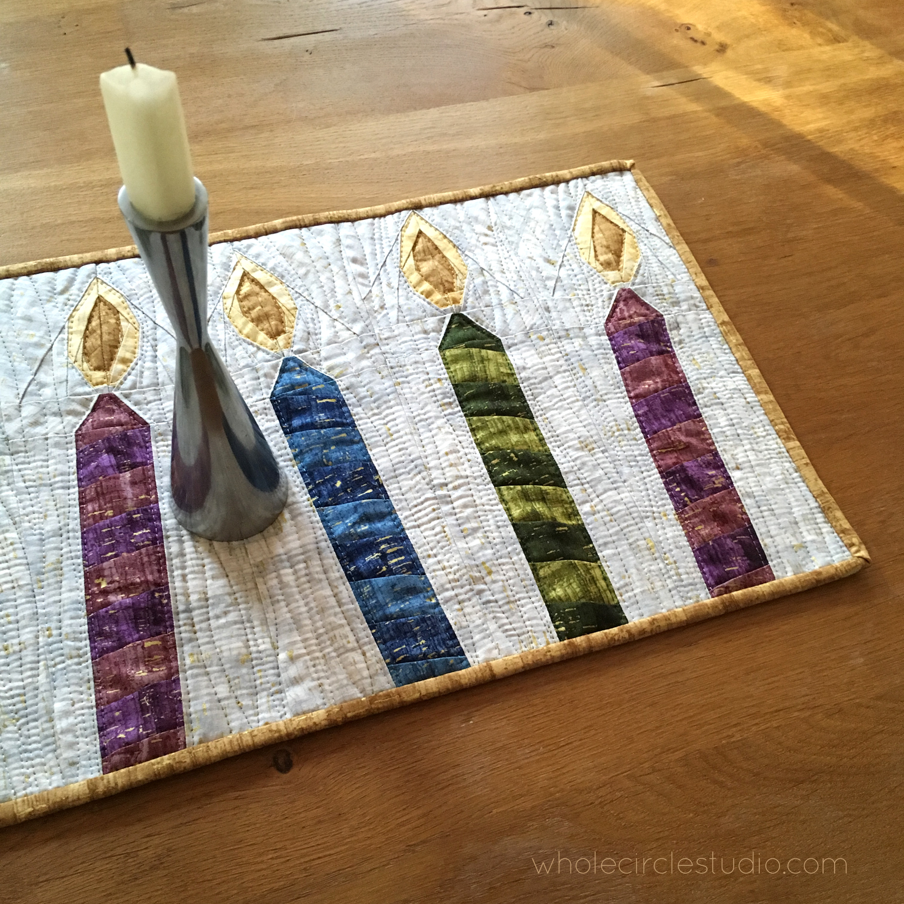 Celebration Candles block pattern: PDF download – WholeCircleStudio