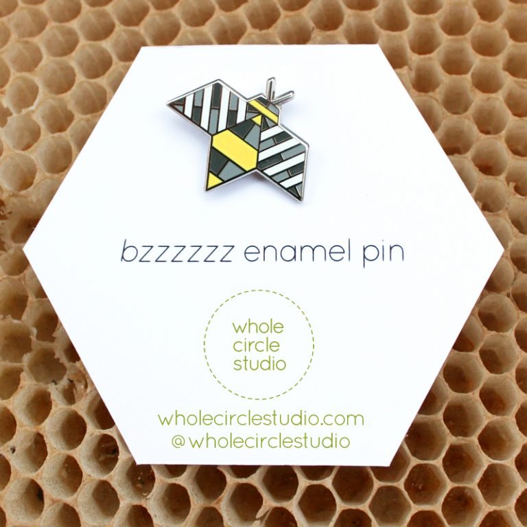 Bzzzzzz mini quilt pattern + enamel pin gift set – WholeCircleStudio
