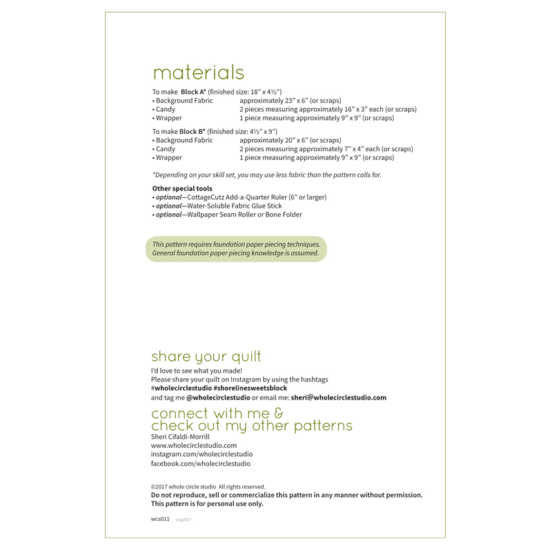Shoreline Sweets blocks pattern: PDF download – WholeCircleStudio