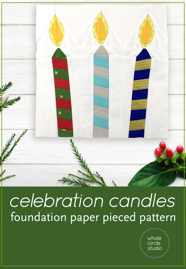 Celebration Candles block pattern: PDF download – WholeCircleStudio