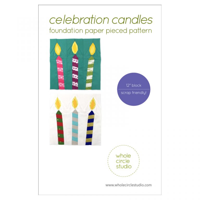 Celebration Candles block pattern: PDF download – WholeCircleStudio