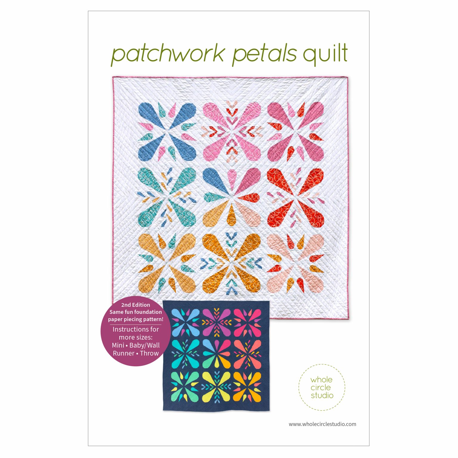 Patchwork Petals quilt pattern: PDF download – WholeCircleStudio