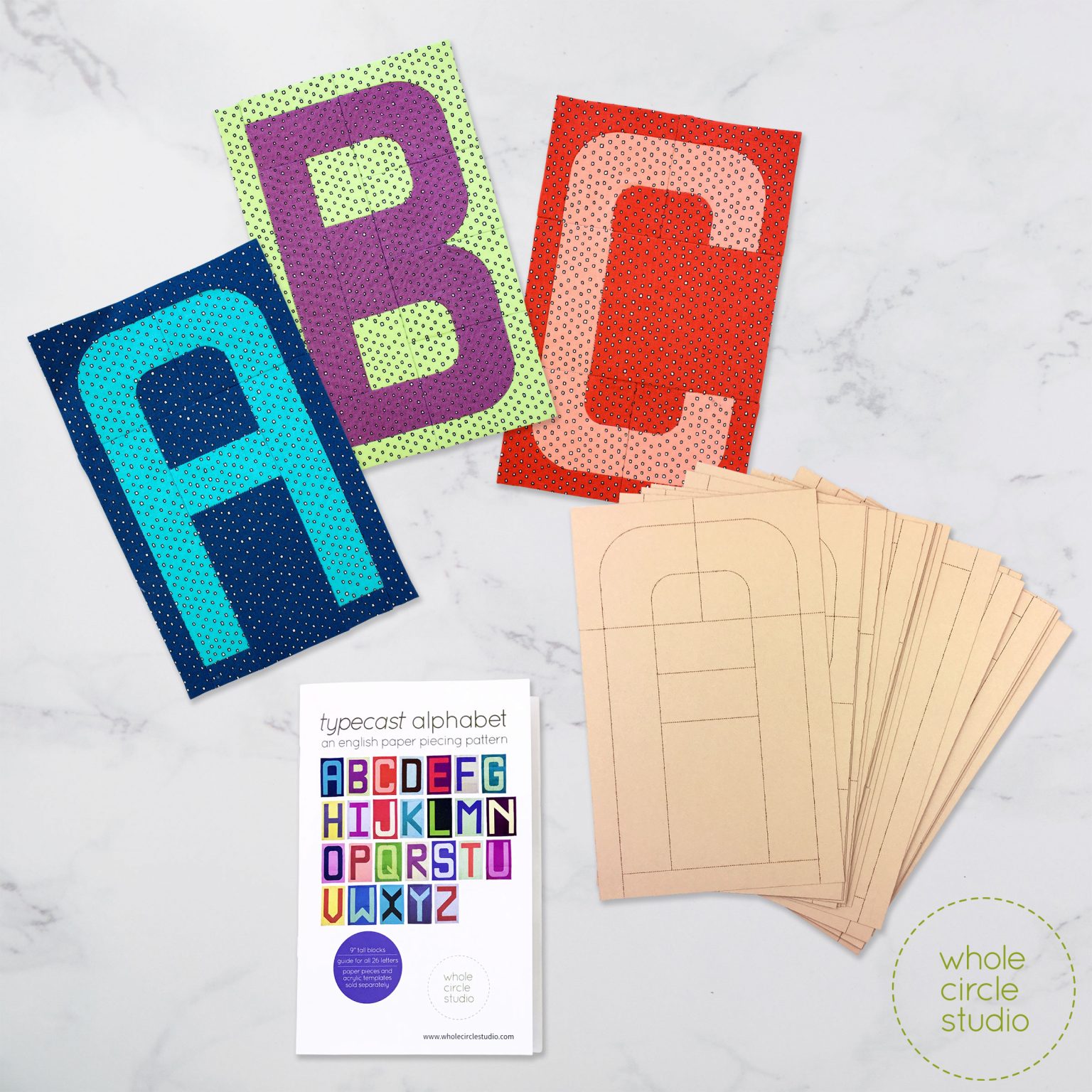 Typecast quilt blocks pattern (English paper piecing)Complete EPP Paper ...