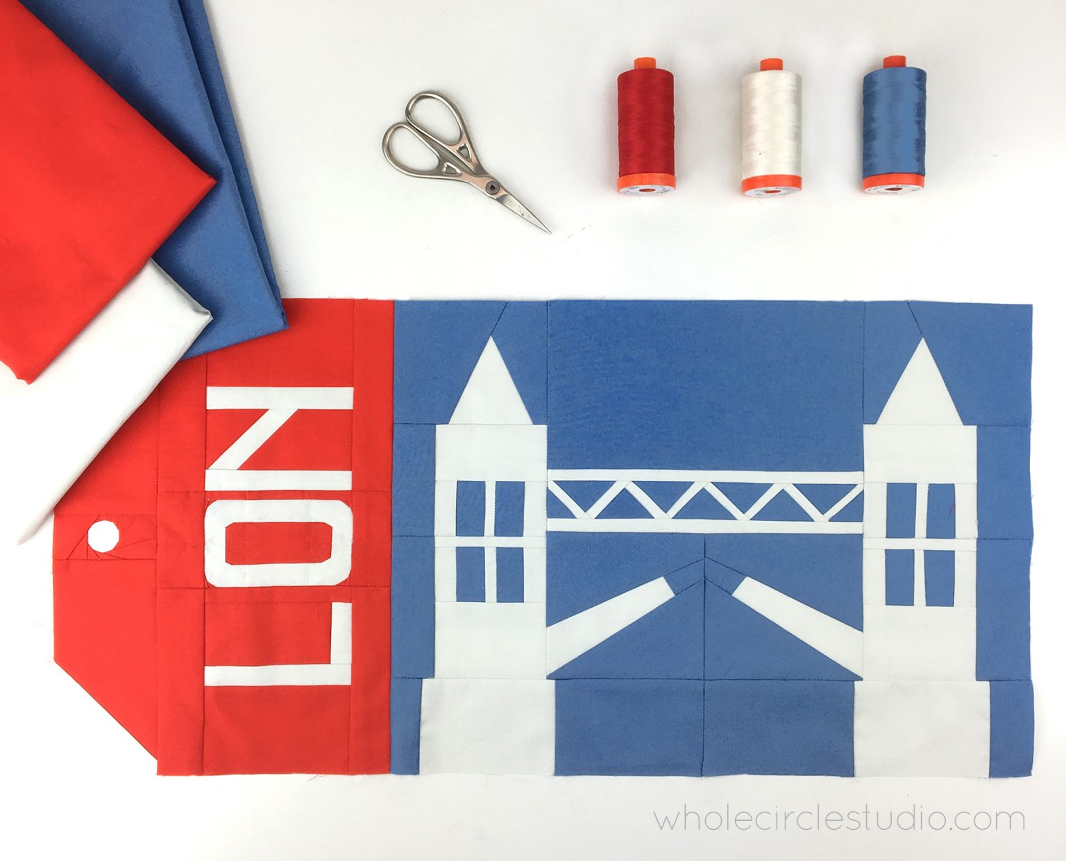 London mini-quilt / quilt block pattern: PDF download – WholeCircleStudio