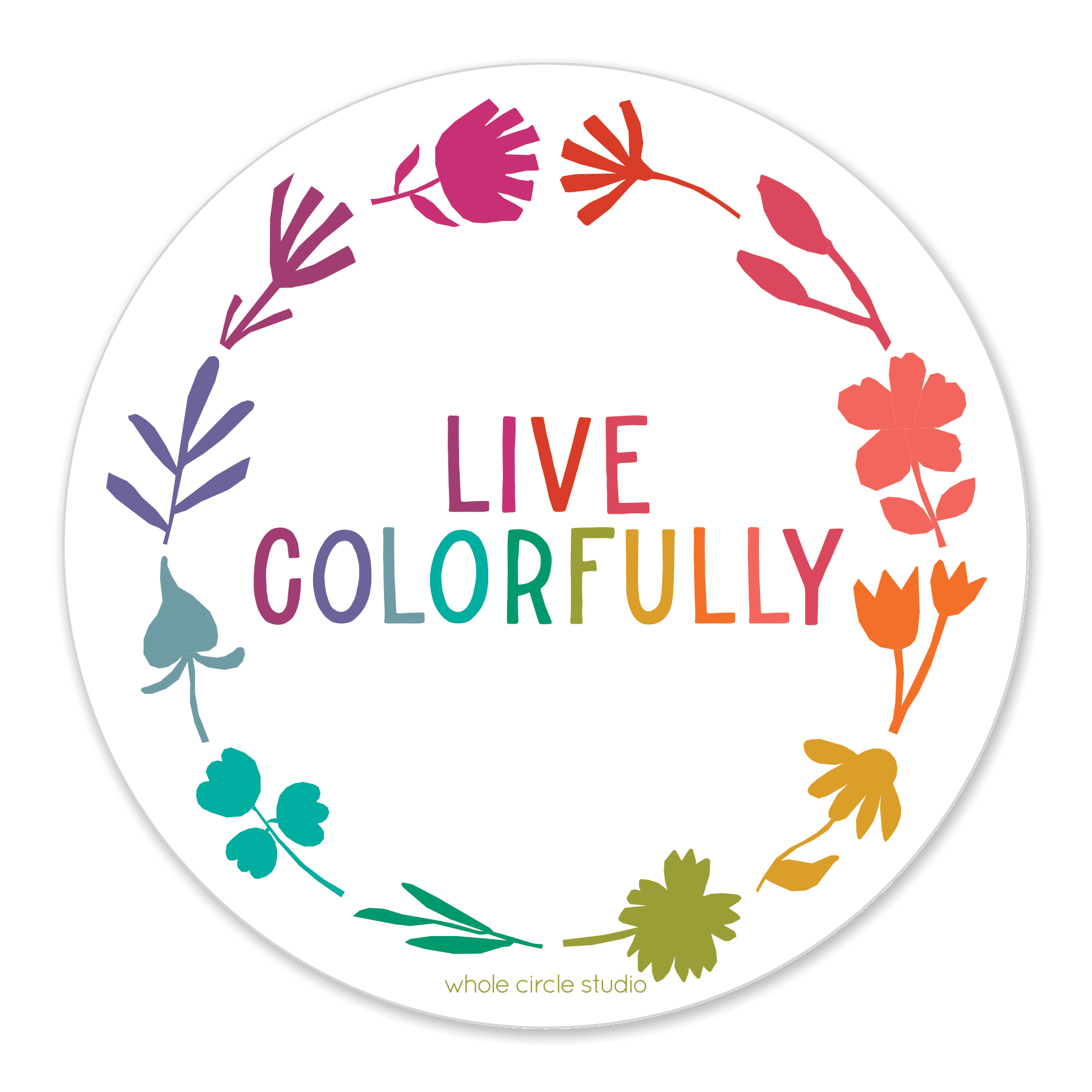 Live Colorfully / Botanical Beauties Sticker – WholeCircleStudio