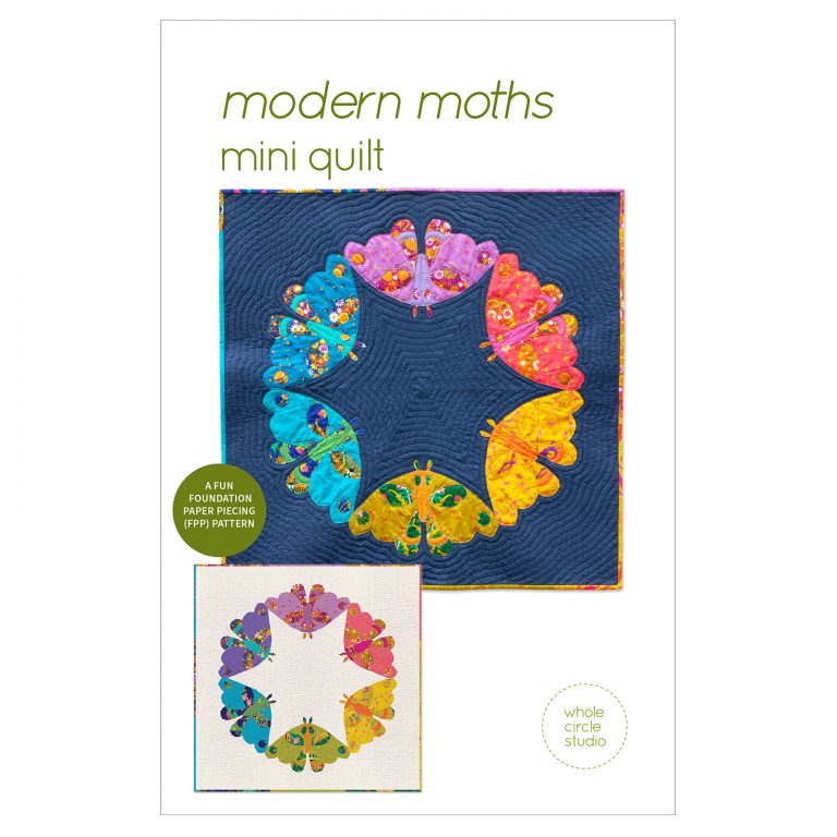 Modern Moths mini quilt pattern: PDF download – WholeCircleStudio