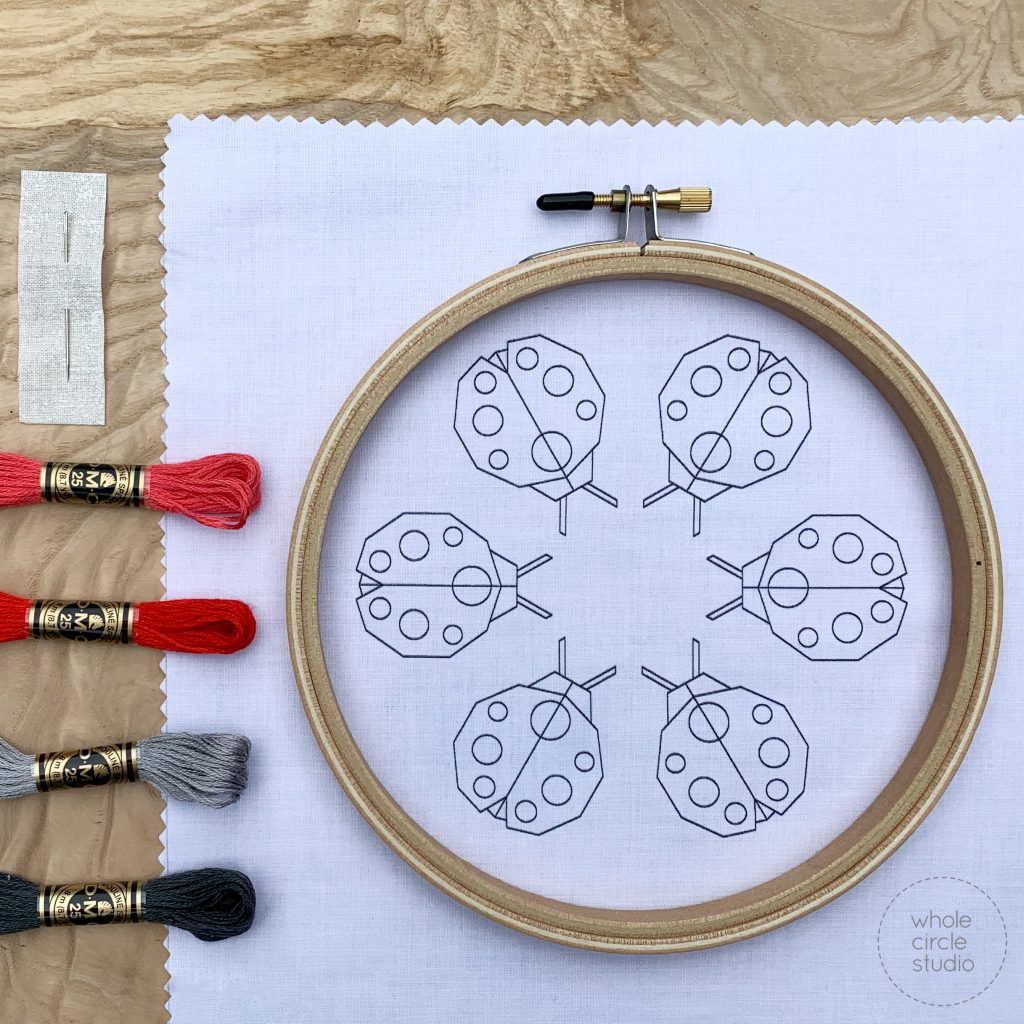 Ladybug Loop embroidery kit – WholeCircleStudio