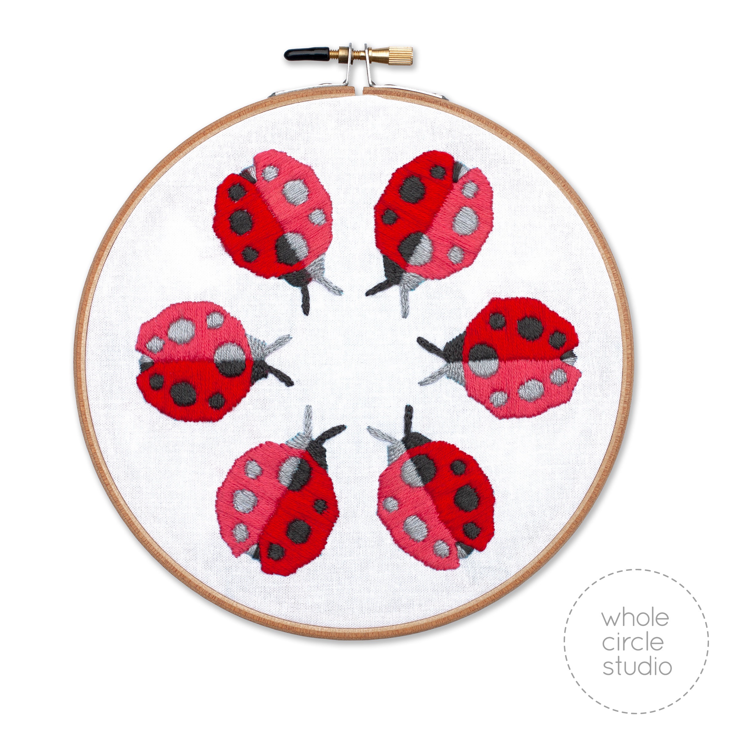 Ladybug Loop embroidery kit – WholeCircleStudio