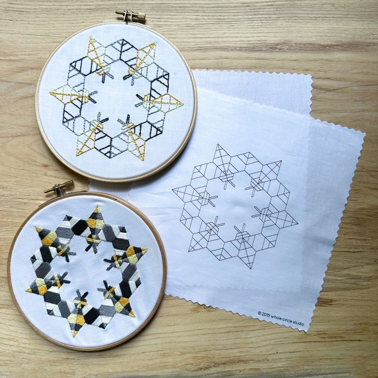 Modern Moths embroidery kit – WholeCircleStudio